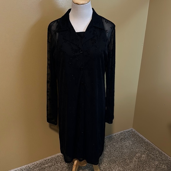 dby | Dresses | Vintage Dby Mesh Overlay Metallic Dress | Poshmark